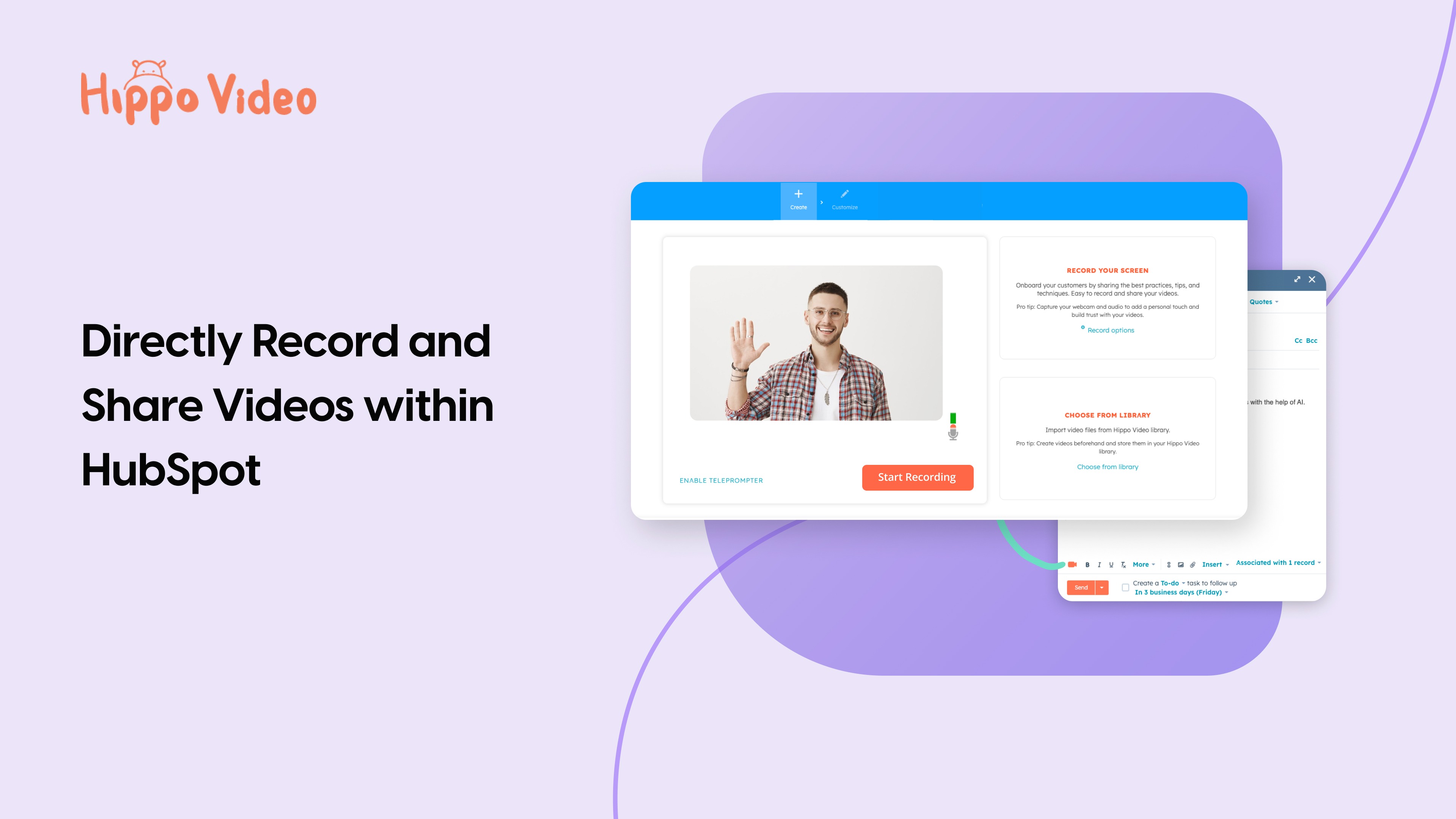 Hippo Video: Video Recorder HubSpot 整合 | 立即進行連結